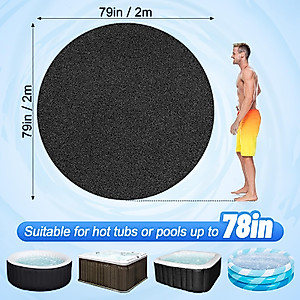Beeplove 79" Dia. Hot Tub Mat, Non-Slip & Wear Resistance Protector Pad for Inflatable Hot Tub Above Ground Pool, Absorbent Spa Pool Flooring Mat, Outdoor Indoor Portable Hot Tub Accessories