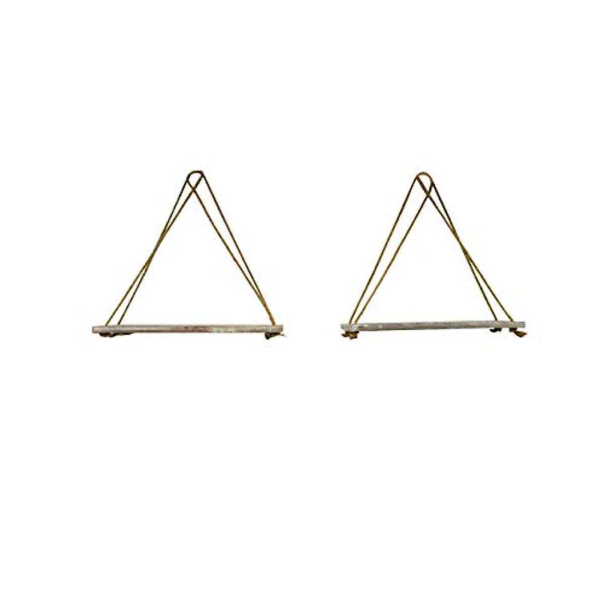 Trademark Innovations Wood Wall Rope Hanging Floating Shelves - Set of 2
