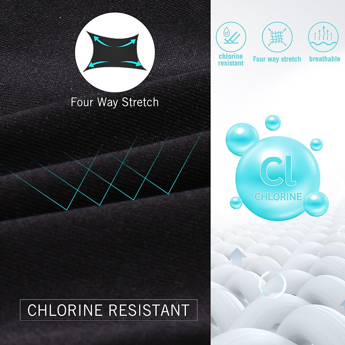 BALEAF Women's Athletic Training Adjustable Strap One Piece Swimsuit Swimwear Bathing Suit Black 32