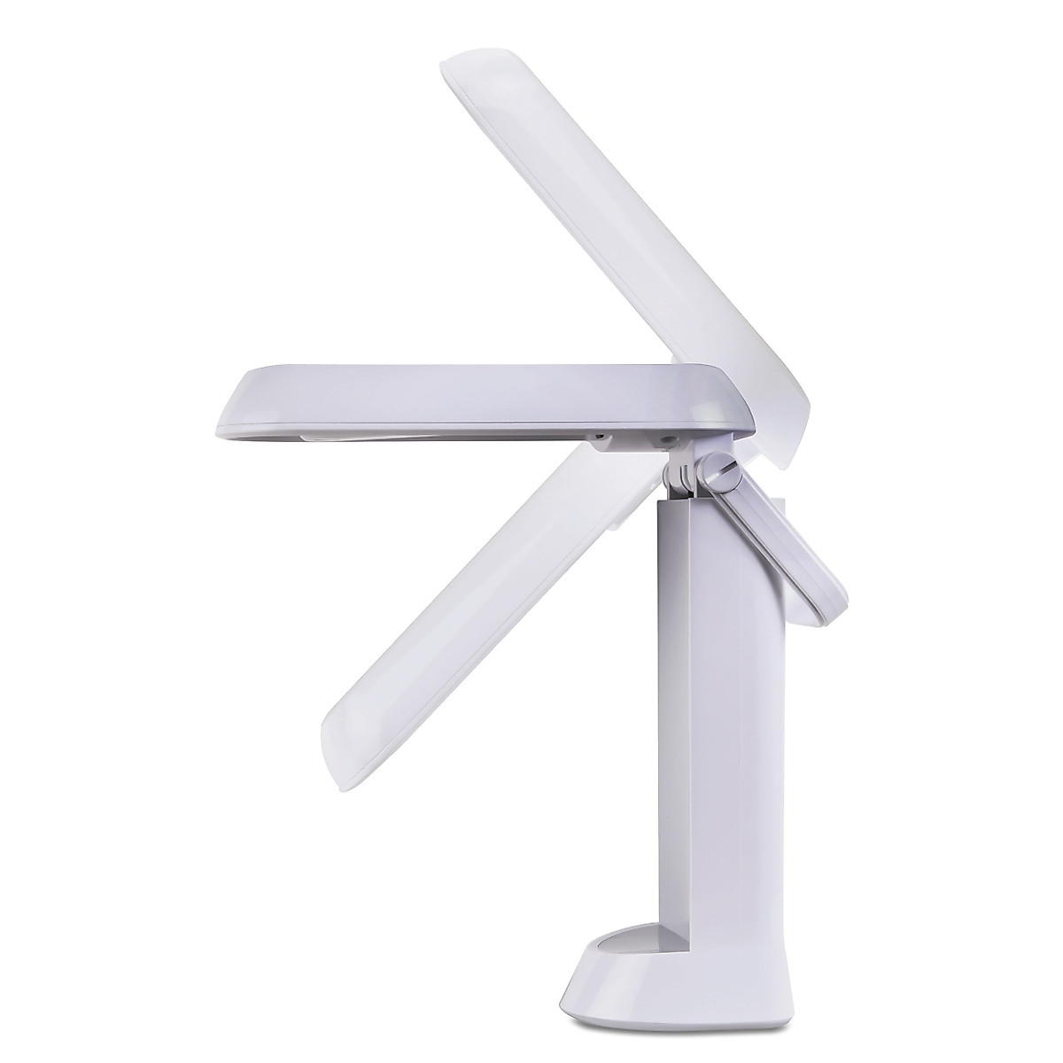 OttLite Folding Task Lamp, White – Multi-Position Shade, Fold-Up Design, Portable Handle, Low Heat & Low Glare Illumination, Fits on Desks & Workstations