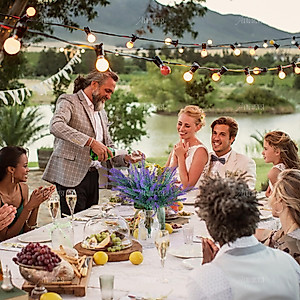 AUEAR, Artificial Lavender Flowers Plants Fake Shrubs Greenery Bushes Faux Plastic Purple Flower for Bouquet Home Wedding Garden Kitchen Indoor Outdoor Decor (12 Pack)