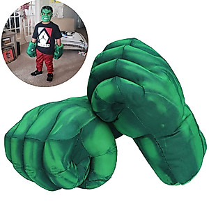 Superhero Gloves for Kids Superhero Toy Superhero Hands Kids Soft Plush Superhero Fists Cosplay for Boy Christmas Halloween Birthday Gift (green)