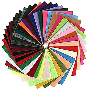 40 Pcs 6 x 6 Inches Craft Felt Fabric Sheets, Assorted Colors Non Woven Felt Sheets, Thick Felt Fabric Square for Kids, DIY Sewing Crafts, Patchwork, School Projects, Decoration.