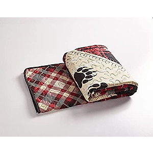 Virah Bella Quilted Throw Blanket 50" x 60" Diamond Bear Lodge Lightweight Throw Quilt Great for Loungers & Extra Bedding - Beautiful Lodge-Themed Blanket