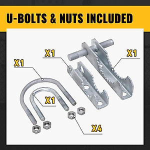 VIVIDA Chain Link Gate Hinge, 180 Degree Commercial Gate Hinge for Chain Link Fence, Heavy Duty, Fit 2-3/8" OD Post & 1-5/8" Thru 1-7/8" Frame, Galvanized Steel, 1 Pack