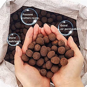 SiynannLawn 8LBS Expanded Clay Pebbles Grow Media Drainage Rocks for Potted Plants,Aquaponic,Aquarium,8-14mm Leca Balls for Hydroponics,Leca for Plants