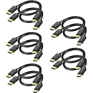 UVOOI DisplayPort to DisplayPort Cable Adapter 6ft 10-Pack, 4K Display Port DP to DP Cord 1.2 [4K@60Hz, 2K@165Hz, 2K@144Hz] Compatible with All Display Port Devices-Black