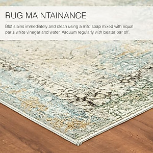 Jaipur Living Vibe Thayer 7'10"X10' Area Rug, Updated Traditional Green for Indoor Spaces