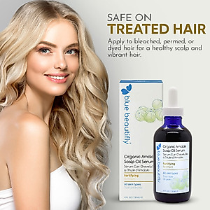 Blue Beautifly Organic Amalaki Scalp Oil Serum | Strengthens Hair Follicles, Restores Growth, and Treats Dandruff | USDA Certified Organic | Enriched with Rosemary Oil and Ayurvedic Herbs | 4 fl oz