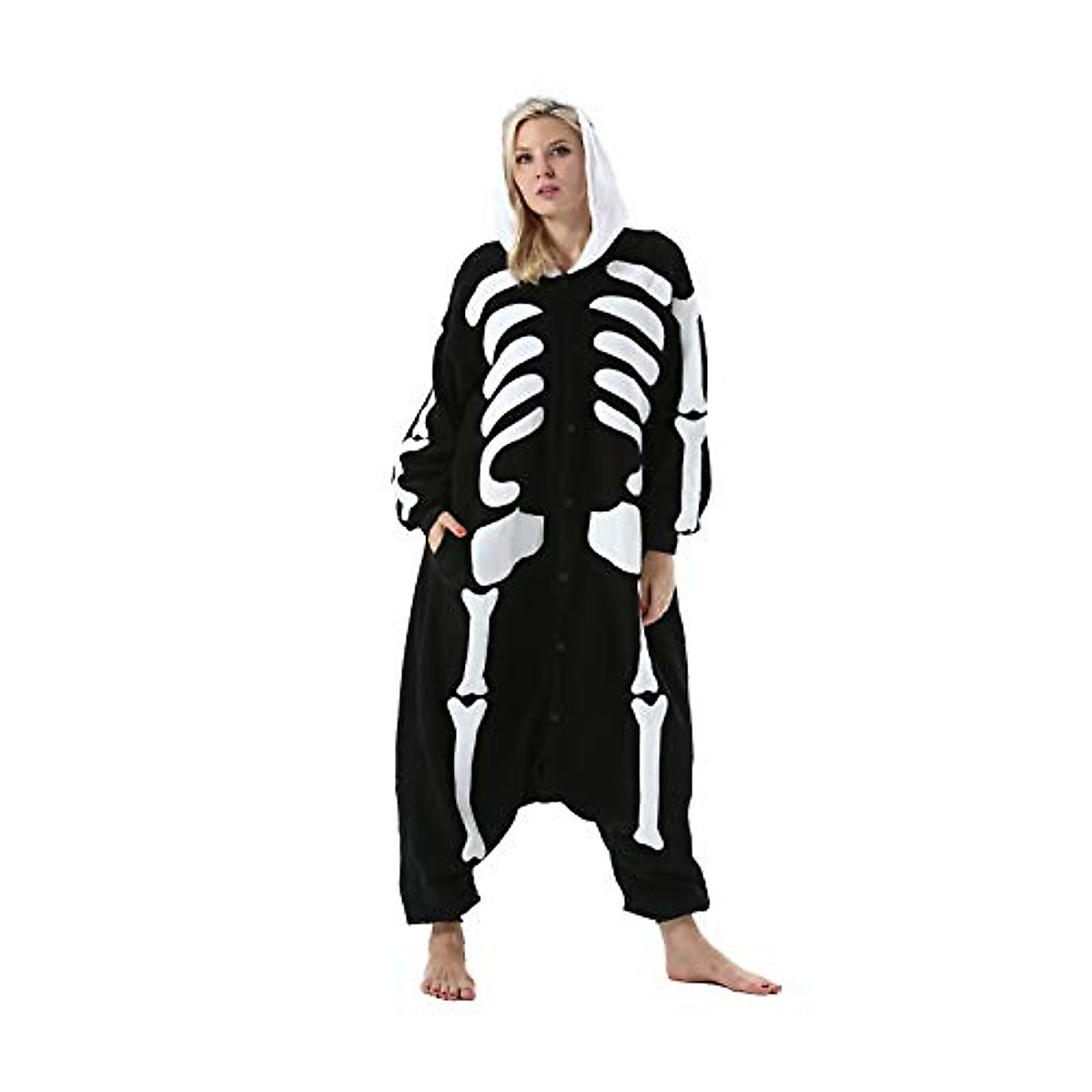 Skeleton Onesies Pajamas Unisex Adult Jumpsuit Animal Cosplay Costumes