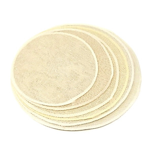 Honbay 12PCS Pure Cotton Round Reusable Steamer Liners Mesh Pads Cooking Steam Mats Breathable Cloth Filters for Home and Restaurant (6 sizes)