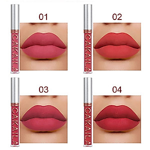 KARNAR 6 Pcs Lipstick Matte Liquid Lipstick Lipgloss Set for Women labiales mate 24 horas originales matte larga duracion 24 Deep Red Original 24 Hours Lipstick Lip Stain Long Lasting Waterproof.