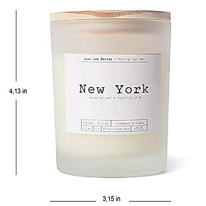 Lumaland Scented Jar Candle - New York City Memories - 100% Vegan Soy Wax - Burns 25 Hours - Sustainable, Vegan, Stylish Home Fragrance Candle - Spiced Fruit Fragrance