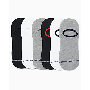 Tommy Hilfiger Men's Athletic Socks - Cushion Sport Liners (6 Pack), Size 7-12, Grey Assorted