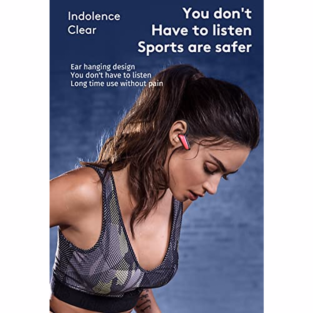 Bone Conduction Headphones Open Ear Wireless Bluetooth 5.2 Sports Headset Waterproof Earbuds with Microphone Long Battery Life Neckband for Running Workout Cycling Android iOS