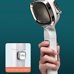 Fufafayo Pressurized Showerhead Four-Speed Pressurized Bathtub Shower Detachable Shower Head Shower Spray Bathroom Shower Head Cosmetic Nozzle with Overhead Spray Function