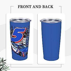 YFTRC Kyle Larson 5 Insulated Tumbler 20oz Tumbler with Lids and Metal Straws Stainless Steel Vacuum Insulated Travel Mug Coffee Cup Indoor Outdoor Ice Drinks Hot Beverage