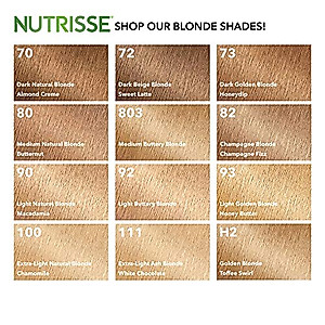 Garnier Hair Color Nutrisse Nourishing Creme, 90 Light Natural Blonde (Macadamia) Permanent Hair Dye, 2 Count (Packaging May Vary)