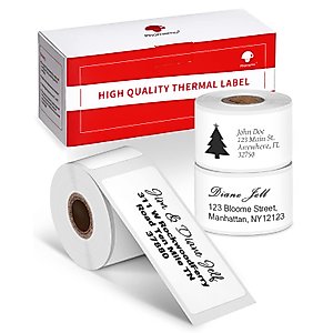 Phomemo Address Labels for M-Series Label Makers, Thermal Mailing Stickers, Easy to Peel Off. White, 1" x 2-5/8", 130 Per Roll, 3 Rolls