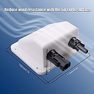 VOZINMOST 0.33ft 10 AWG Soft Copper Cable ABS Double Cable Entry Housing,UV Resistance Weatherproof Double Cable Entry Gland for Solar Project on Rv, Boat,Camper,Van