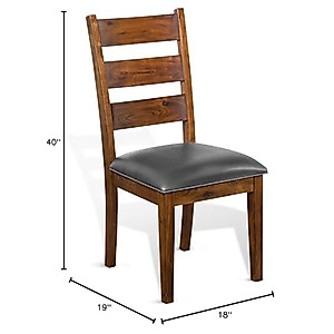 Sunny Designs Tuscany 18" Ladderback Chair with Cushion Seat in Medium Brown
