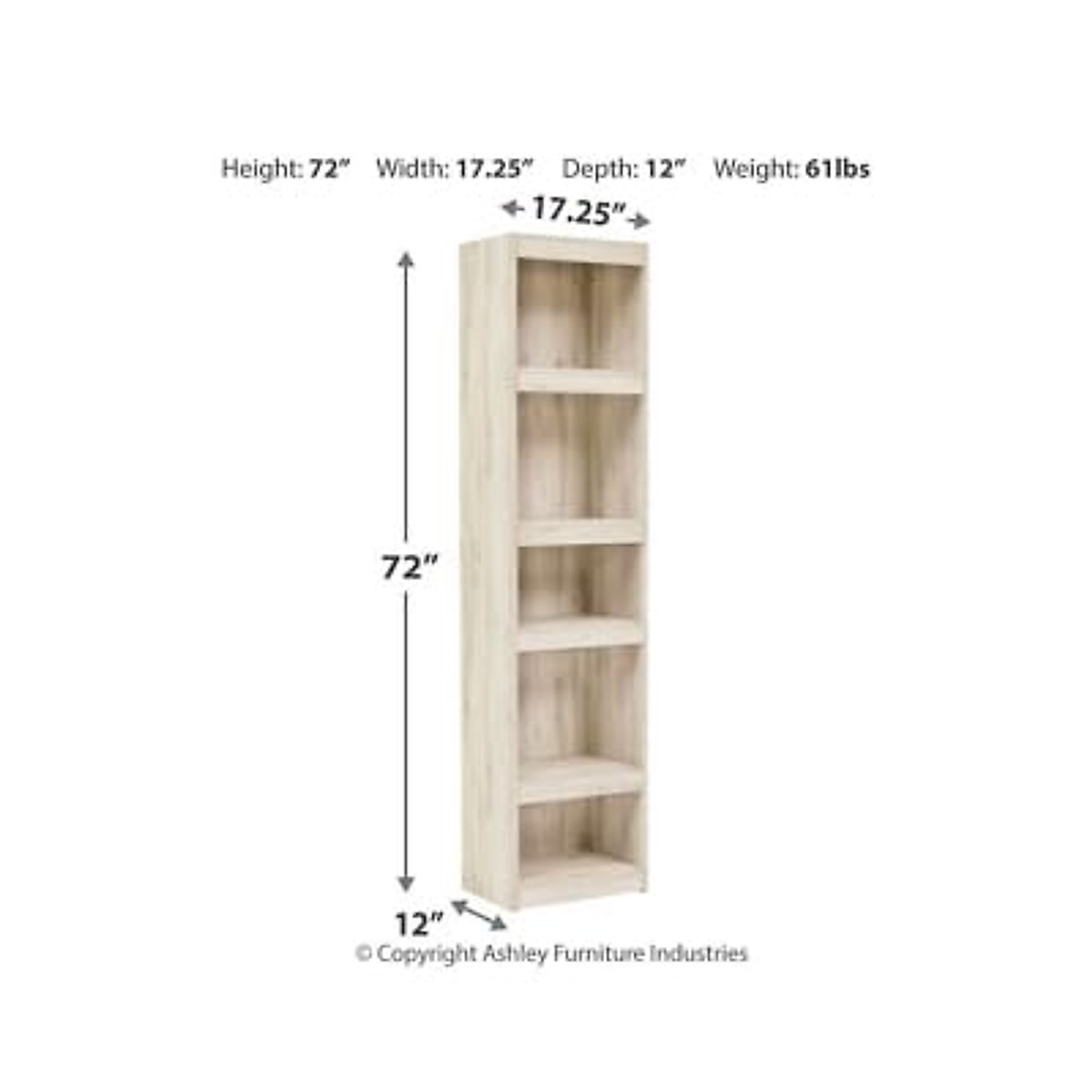 Signature Design by Ashley Bellaby Farmhouse Pier with 3 Adjustable Shelves, Whitewash