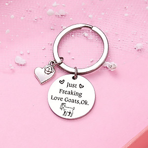 NOTHERS RSZOTW Goat Gift Goat Owner Gift Crazy Goat Lady Jewelry Goats Lover Keychain Goat Farmer Keychain Crazy Goat Lady Keychain Goat Owner Keychain Goat Keychain (Goats Lover Keyring)