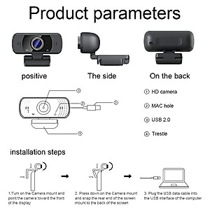 Electype HD Webcam with Microphone,1080P HD Webcam with Privacy Cover and Tripod, Auto Focus Plug and Play USB Computer Camera for Laptop/PC/Mac, Online Studying,Video Calling and Conferencing