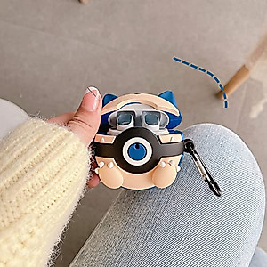 PVC Earphone Case for Xiaomi Redmi Buds 3 Pro and XiaoMi Redmi AirDots 3 Pro,Cute 3D Funny Cartoon Cool Design Skin Cover, Protective Silicone Case with Keychain (carby)