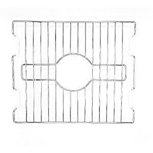 SOFINNI Chrome Kitchen Sink Protector White Steel Sink Grate Insert Grid Sink Bowl Rack Rust Prevent (Chrome) (10.6" x 12.5")