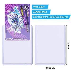 ANWEEGO 50 Pcs Top Loaders Card Sleeves for Trading Card,Trading Card Penny Sleeves, Clear Thick Plastic Top Loaders Card Sleeves for Baseball Card, Sports Cards, Trading Card