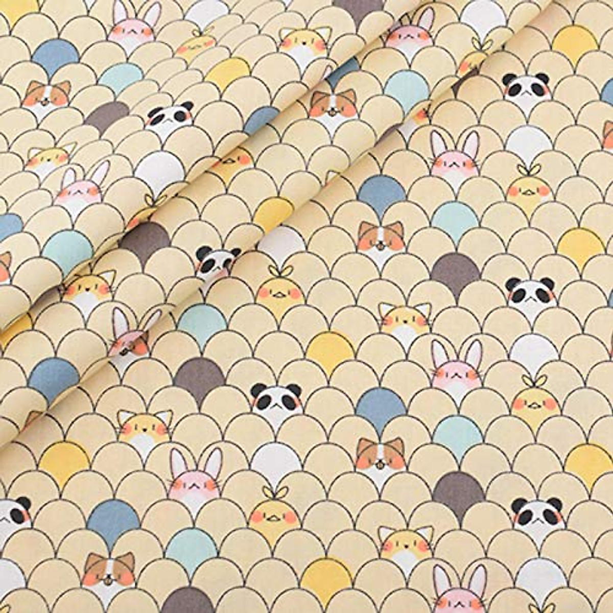 discountstore145 8Pcs Fabric Patchwork, Cartoon Animal Print Cotton Fabric Kids Bedding for Patchwork Sewing Bags 20 * 25cm