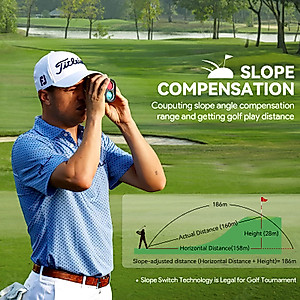 1300 Yard Golf Rangefinder with Slope, USB C Recharging Range Finder Golfing with Magnetic Strip, 6X Magnification, 25mm Viewfinder, Flag Lock and Pulse Vibration Rangefinder for Golfing