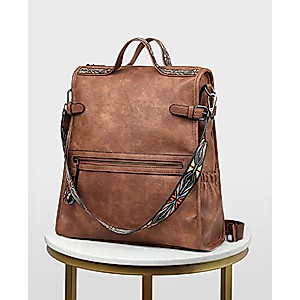 FADEON Womens Backpack Purse Designer Ladies Shoulder Bag Vegan Leather Large Travel Backpacks Purses for Women