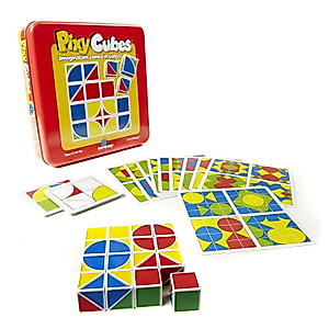 Pixy Cubes Matching Pattern Design Game Speed or Memory Rules with Cubes in Tin Box by Blue Orange Games, 1 to 4 Players, Ages 6+