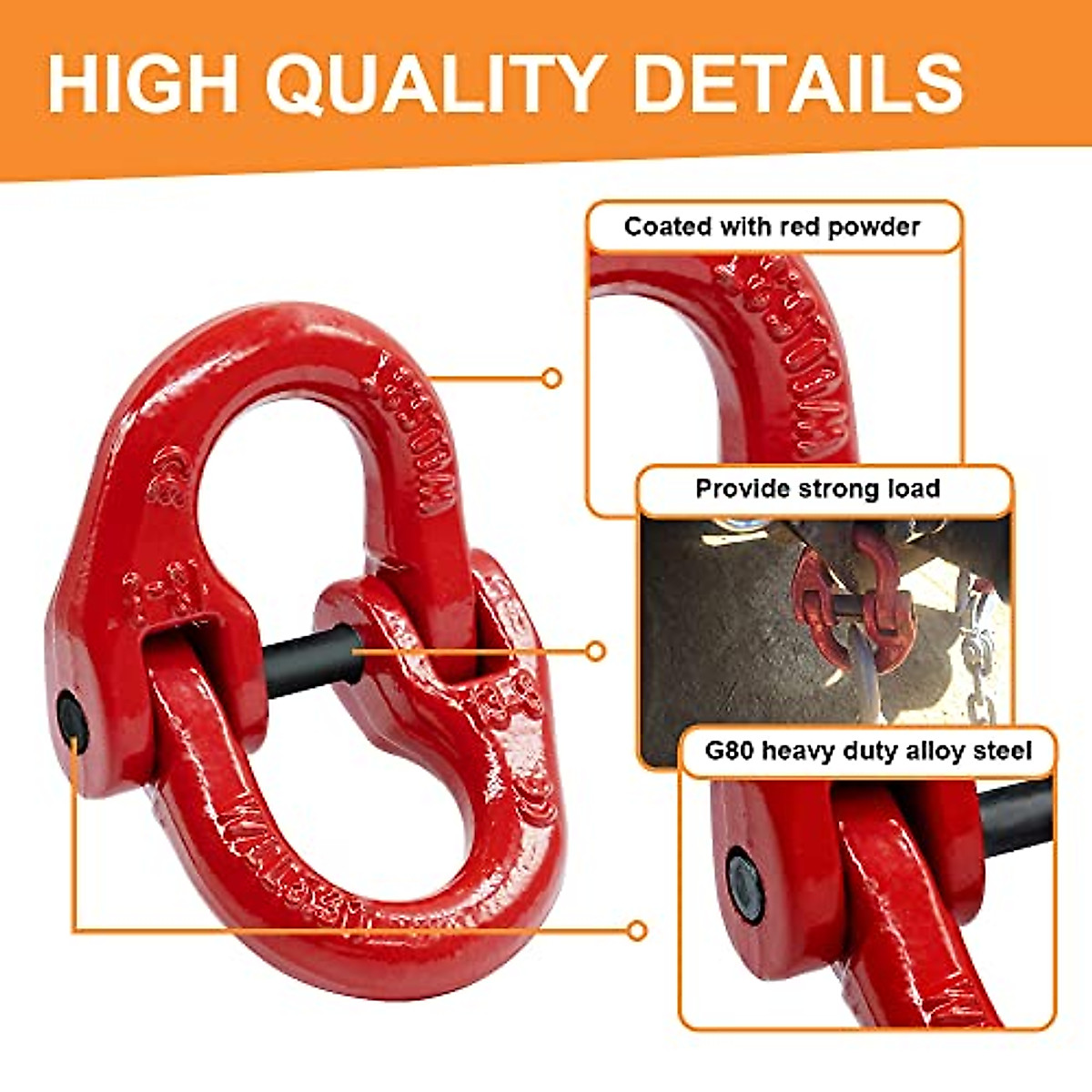 lifgarfe 2pcs 1/2inch hammerlock Coupling Connector Link Safety Chain Adapter Connector hammerlock Tow Hitch