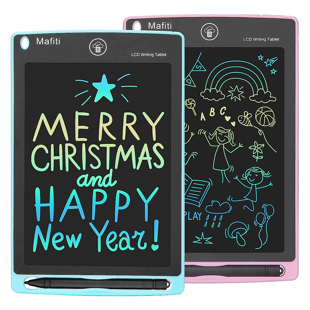 LCD Writing Tablet 8.5 Inch 2 Pack Colorful Screen Electronic Writing Drawing Pads Doodle Board for Kids Boys Girls