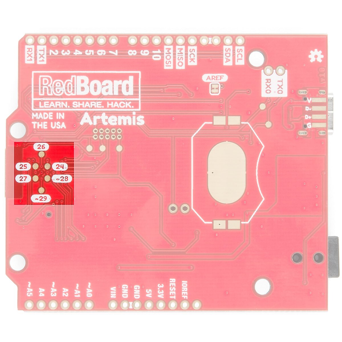 SparkFun RedBoard Artemis Machine Learning Development Board Includes BLE One megabyte of Flash USB-C connector Qwiic I2C MEMS microphone Compatible with Arduino IDE Run TenserFlow models R3 footprint