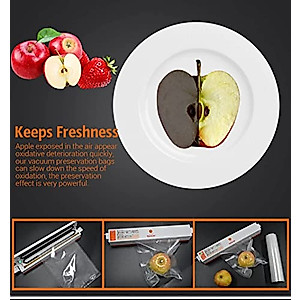 KUHINJA Vacuum Sealer Rolls, 4 Rolls (6"+8"+10"+11")*16.5' Commercial Grade Bag Rolls, Food Vac Bags for Storage, Meal Prep or Sous Vide, BPA Free