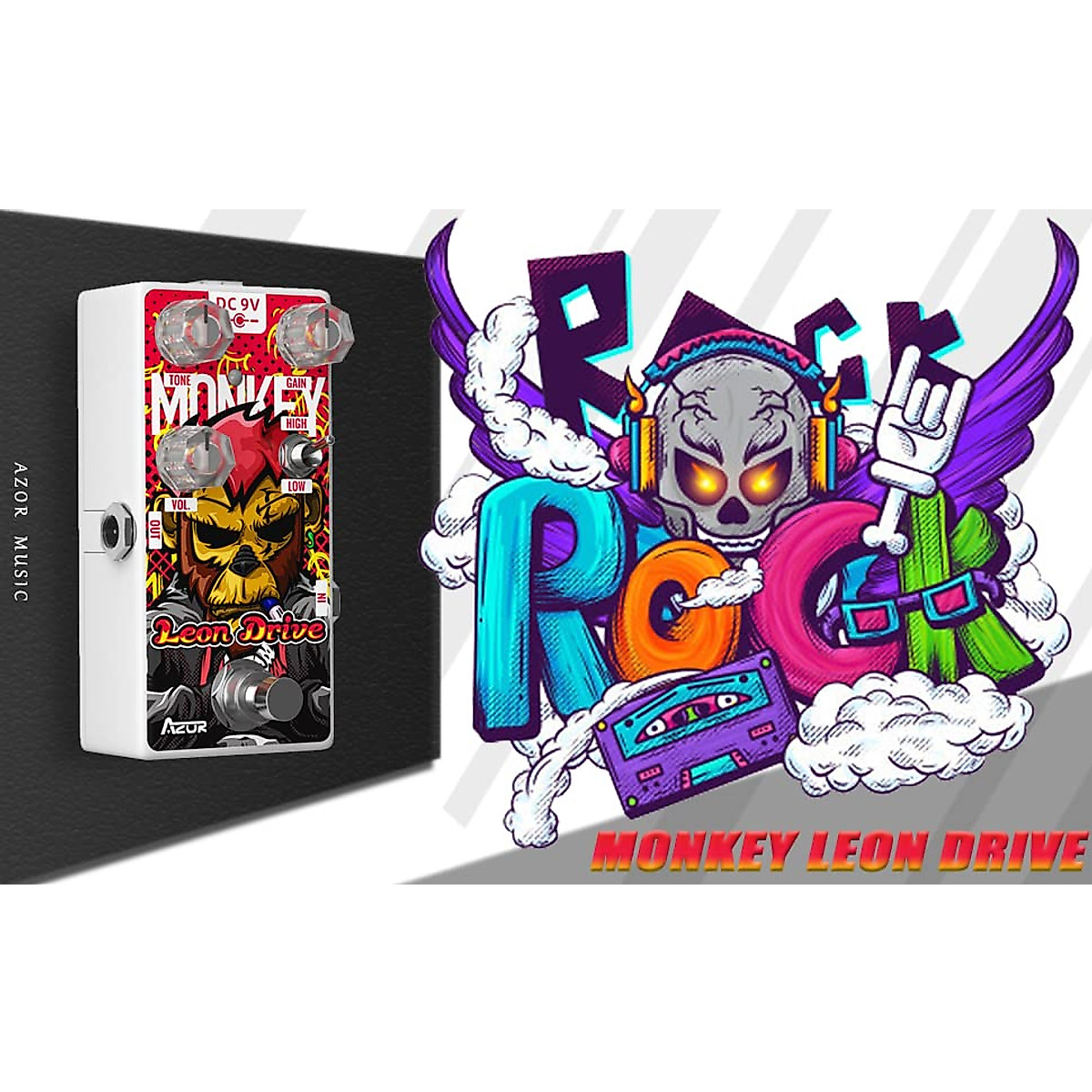 AZOR Leon Dirve Guitar Pedal Monkey Overdrive Analog Effect Pedal for Electric Guitar Bass True Bypass AP503