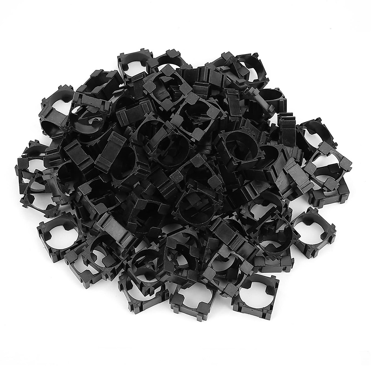 Walfront 100PCS Li ion Battery Holder Stand Cylindrical Battery Pack Bracket Battery Holder/Organizer - 18.4mm / 0.7in Hole Diameter