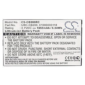 DRAWBELL Battery for S*onos CB200,CB200WR1,CR200,Controller 200,Controller CB200,Controller CR200,fit P/N:URC-CB200,01000000118 (1850mAh)