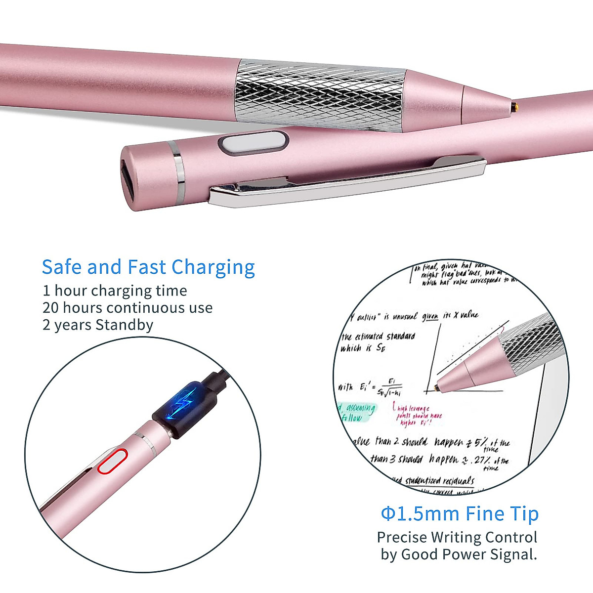 Stylus Pencil for Lenovo Smart Tab M10 Plus 2nd/3rd Gen Pen,Minilabo Touch Screens Digital Stylus Pen with 1.5mm Fine Tip Stylist Pen for Lenovo Smart Tab M10 Plus Drawing and Writing Pencil,Pink