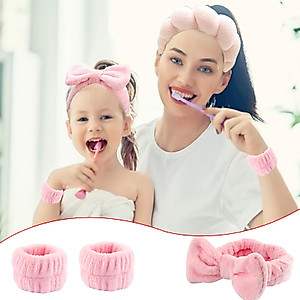 LIVETA 4 PCS Sponge Spa Headband for Women Washing Face,Makeup Headbands, Non Slip Puffy&Terry Cloth Fabric Hairband,Skincare Headbands for Girls Makeup, Thick Thin Headband for Makeup Removal(pink)