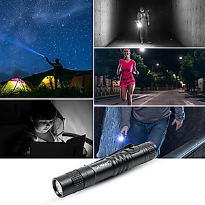 RISEMART Super Small Mini Flashlight AAA 100 Lumens Ultra Bright LED Pen light Pocket Clip Tactical Torch Lamp(3.5")