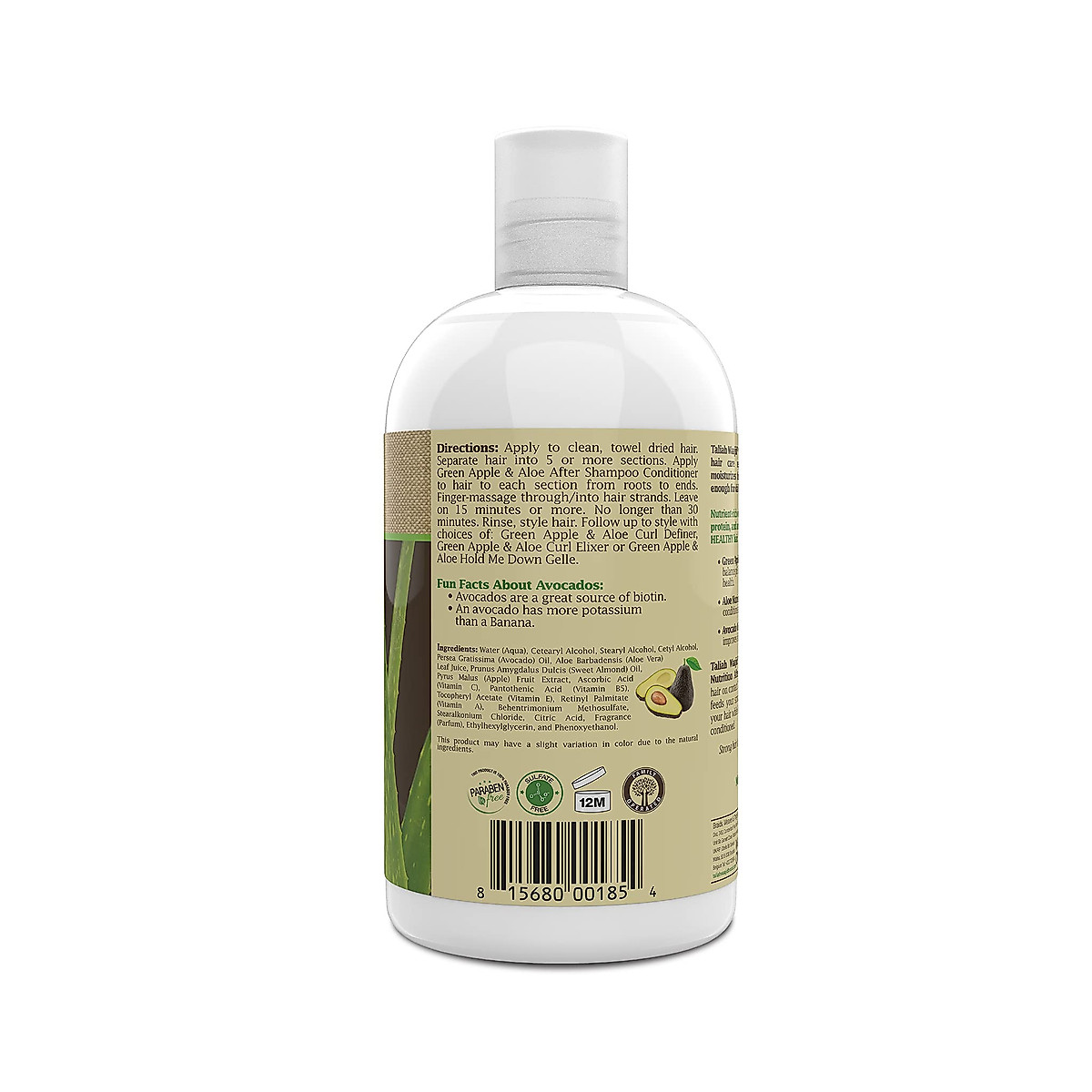 Taliah Waajid Green Apple and Aloe Nutrition After Shampoo Conditioner 12oz (V068)