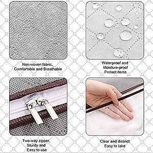 Clothing Organizer, 90L Extra Large Clothes Blanket Storage Bags,Thicker Fabric Closet Organizers and Storage(2 Pcs, 90L, Gray)