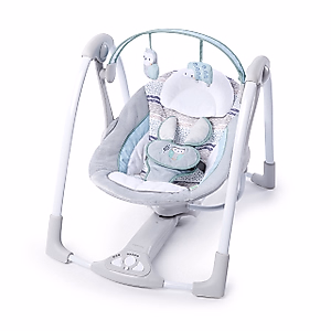 Ingenuity Compact Lightweight Portable Baby Swing with Music, Nature Sounds and Battery-Saving Technology - Abernathy, 0-9 Months