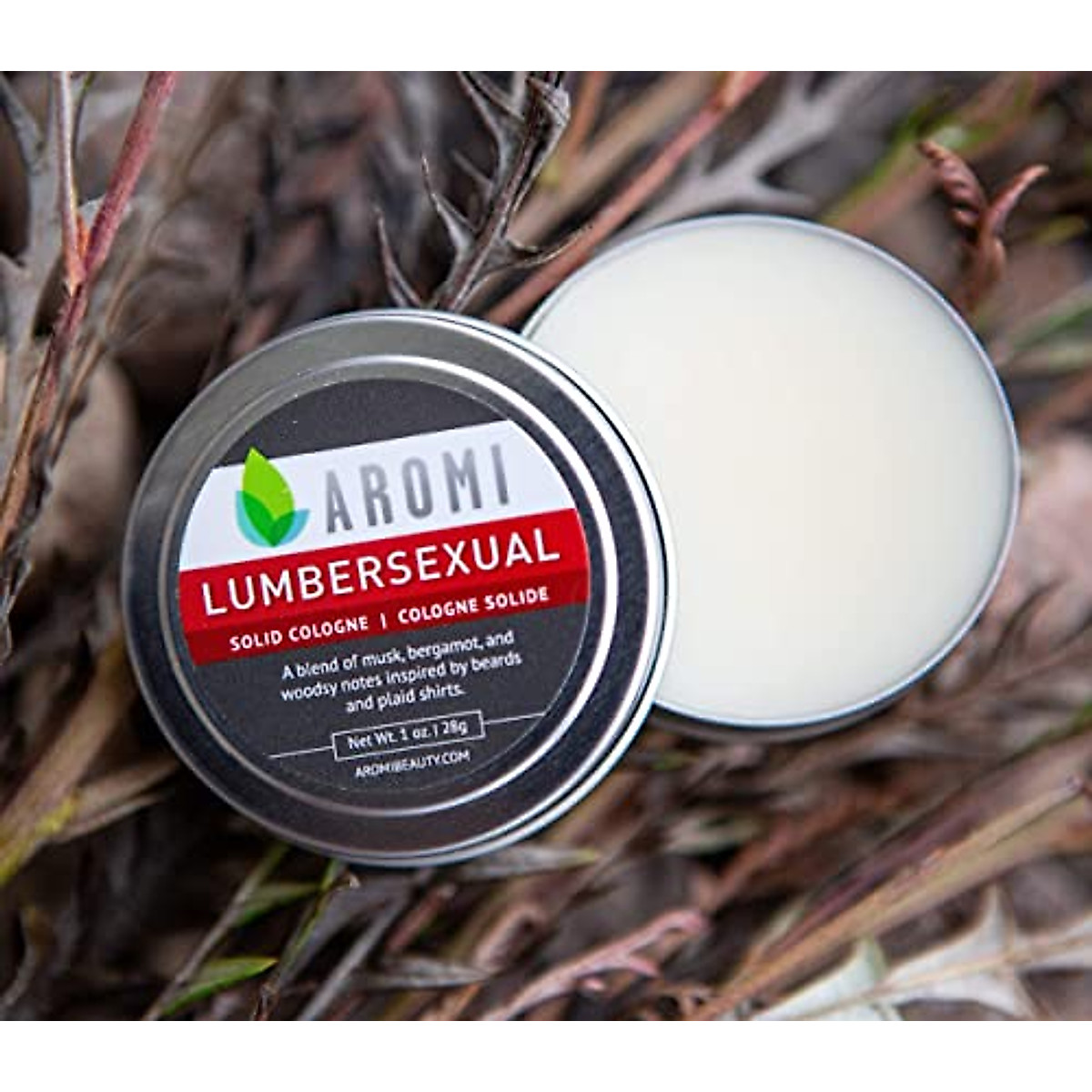 Aromi Lumbersexual Solid Cologne Cashmere Woods Fragrance; Men's Stocking Stuffer, Travel-friendly Cologne; Powdery, Musk, Bergamot, 1 oz