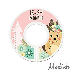 Modish Labels Baby Clothes Size Dividers, Baby Closet Organizers, Size Dividers, Baby Closet Organizers, Closet Dividers, Clothes Organizer, Girl, Woodland, Scandinavian, Nursery, Fox, Bear (Baby)